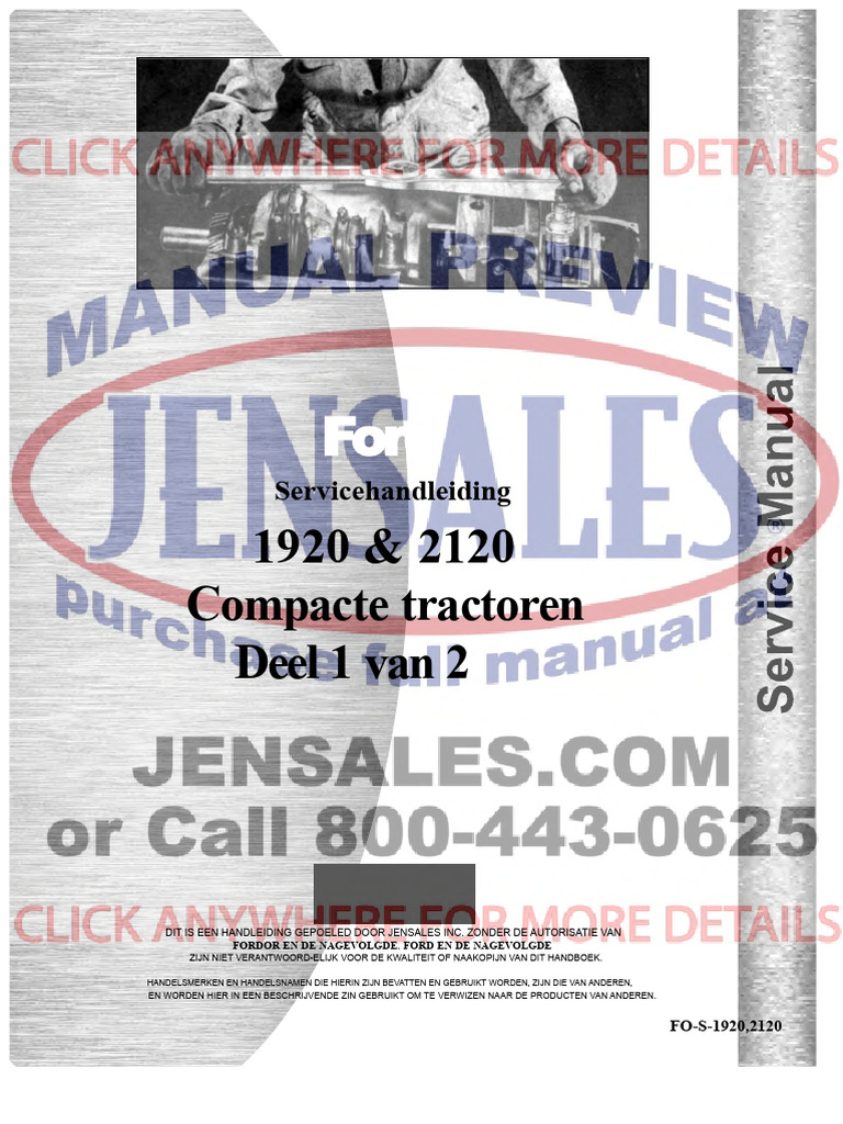 Ford Service Handleiding 1920 Tractor Diesel Compact 2120 Tractor | PDF