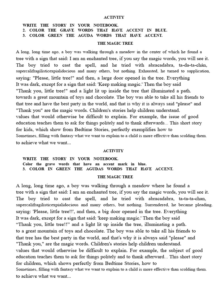 Activity Stressed and Sharp Words | PDF