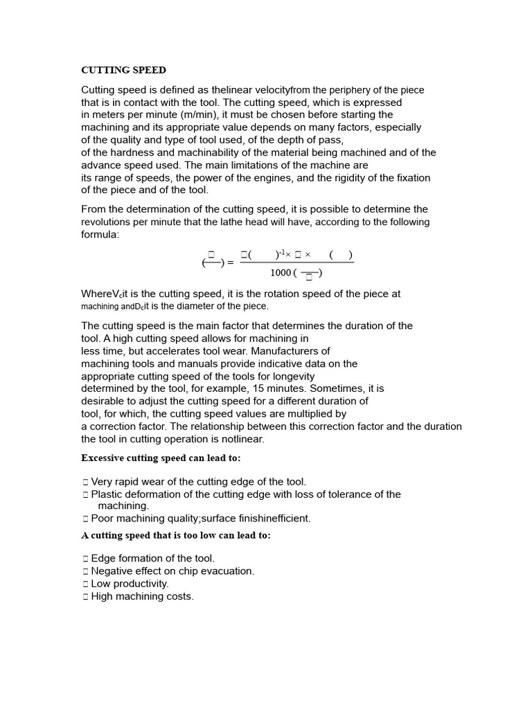 Understanding Cutting Speed in Machining | PDF | Machining | Mechanical ...