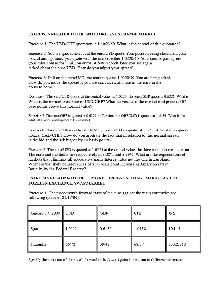 International Finance Exercises | PDF | Option (Finance) | Exchange Rate
