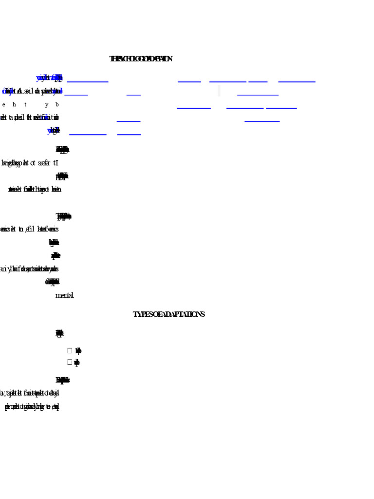Understanding Psychological Adaptation | PDF | Psychology | Behavioural ...