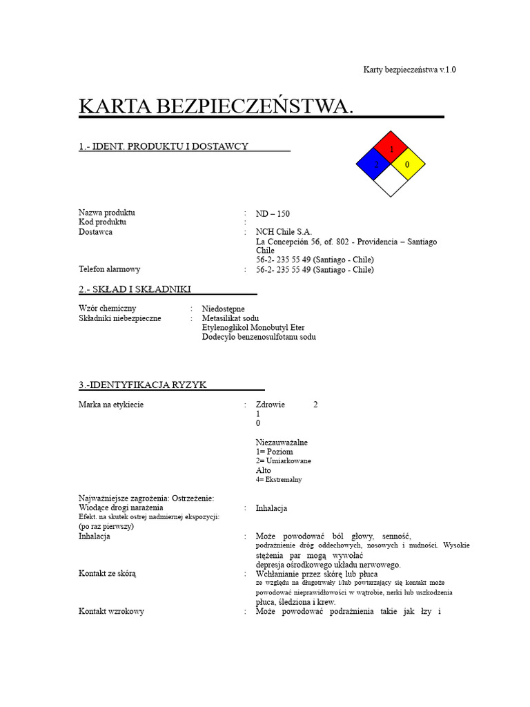 MSDS ND-150 | PDF