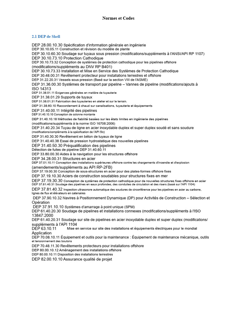 Normes et Codes pour Plongée et Ingénierie | PDF | Soudage | Construction