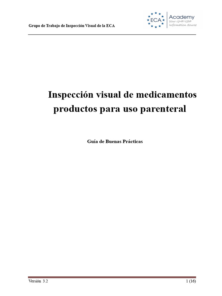 Buenas Prácticas en Inspección Visual ECA | PDF