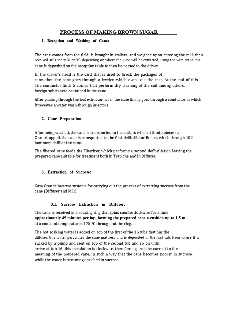 Process of Making Brown Sugar 2013 | PDF | Crystallization | Sugarcane