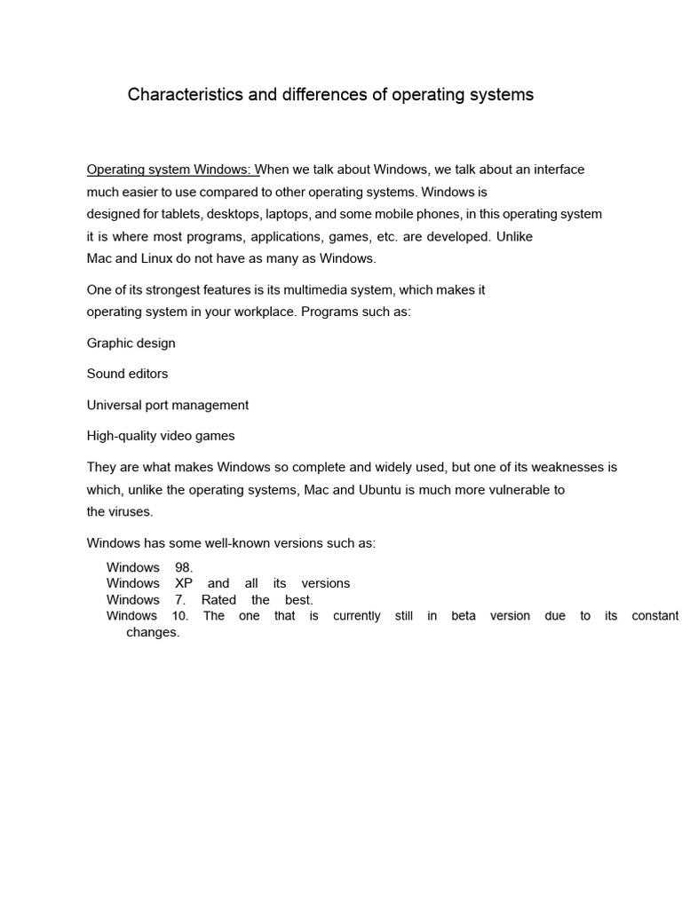 Comparing Windows, Mac, and Linux OS | PDF | Microsoft Windows ...
