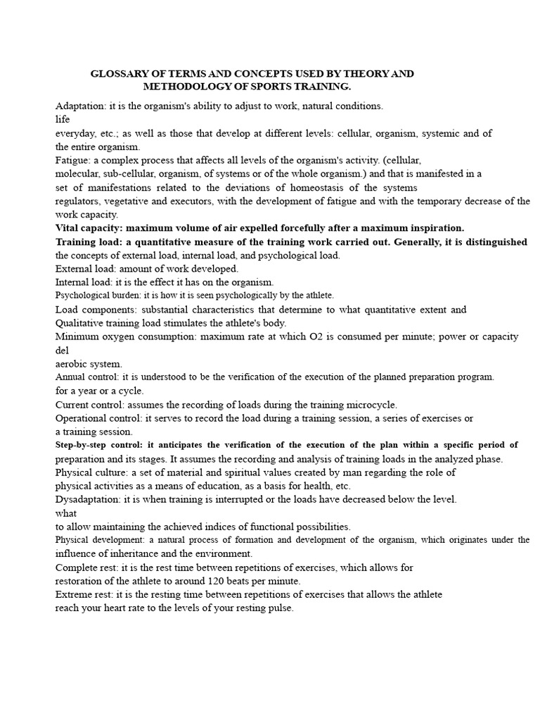 Glossary of Terms and Concepts Used by the Theory and Methodology of ...