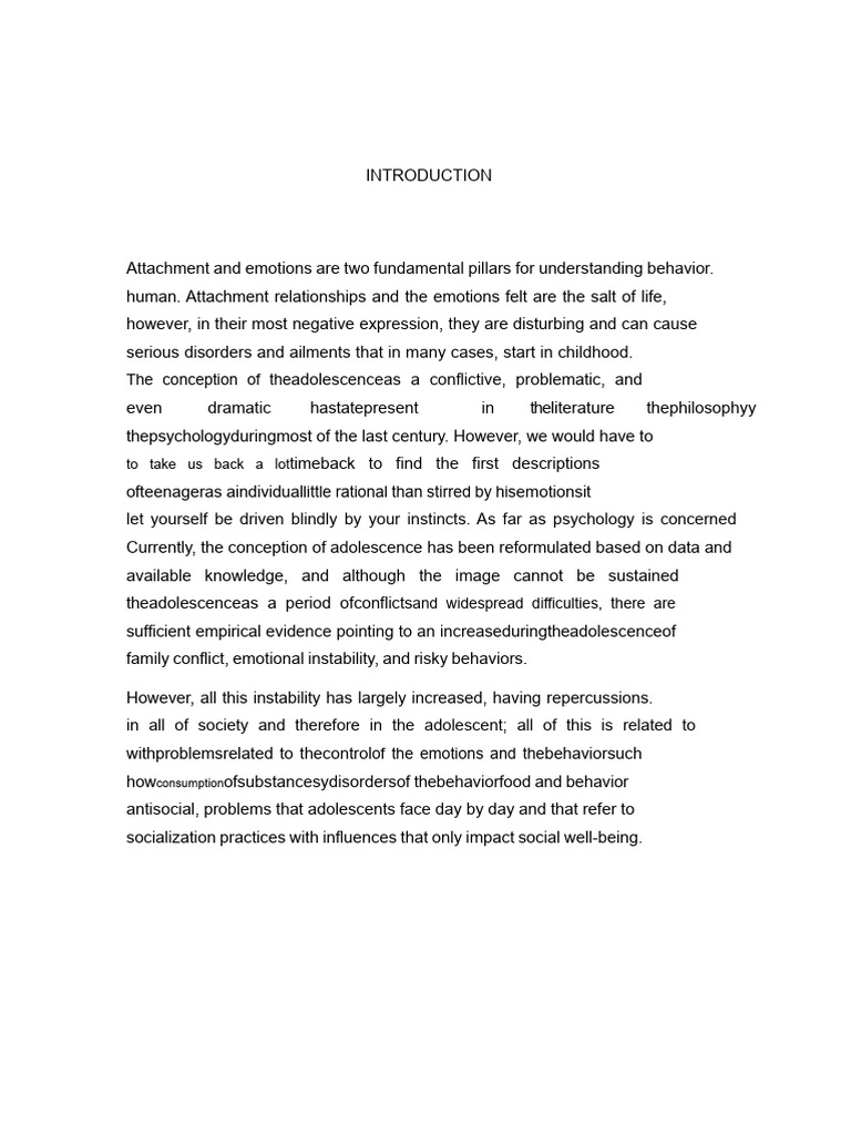 Introduction and Conclusion Psychology | PDF | Adolescence | Attachment ...
