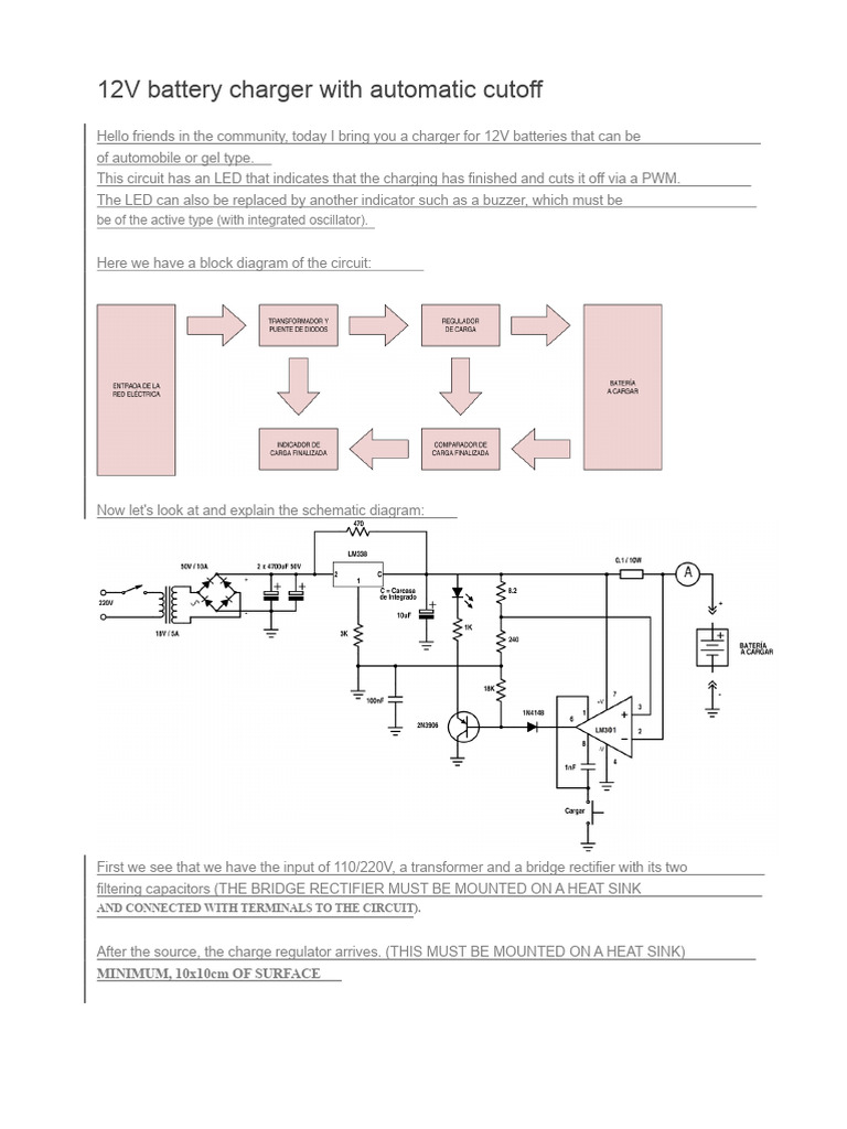12V Battery Charger Circuit Diagram | PDF