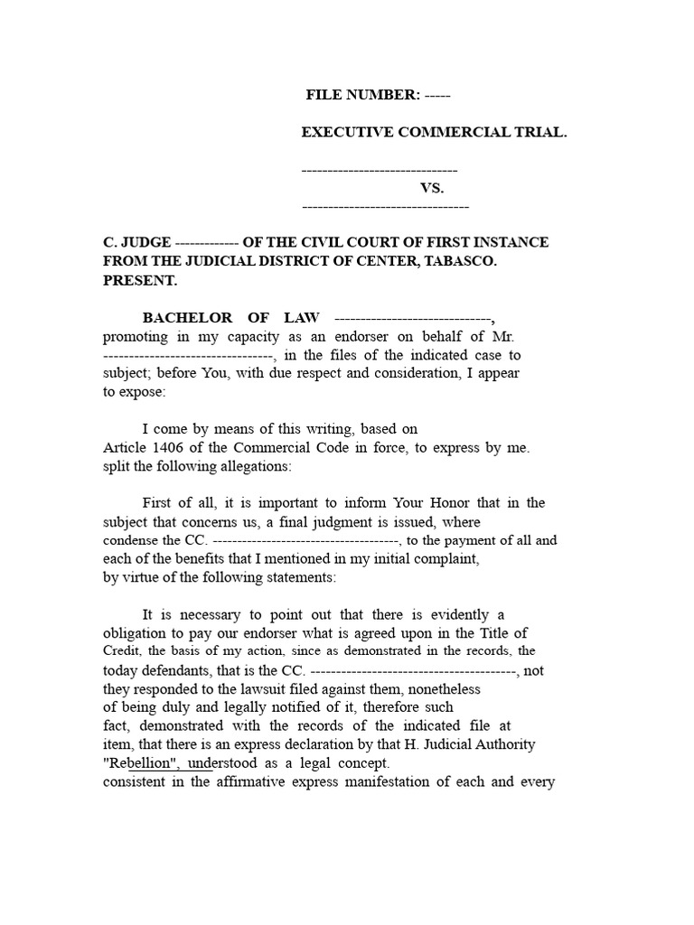 Commercial Trial Final Judgment Request | PDF | Lawsuit | Judiciaries