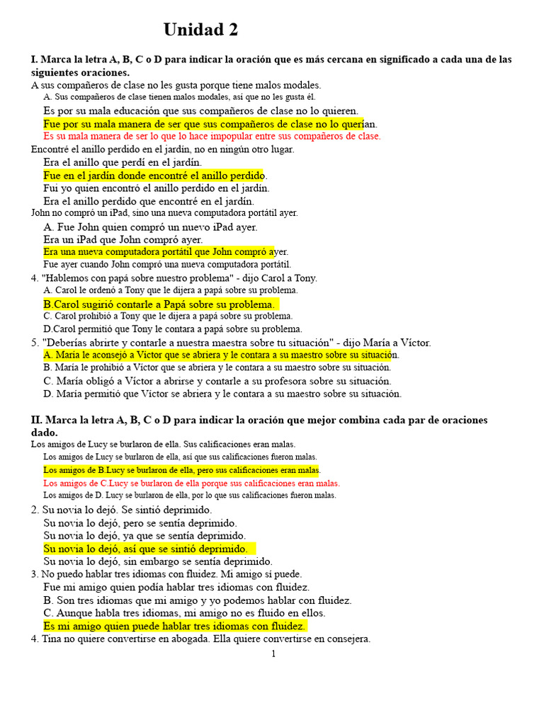Ejercicios de Comprensión y Redacción | PDF | Facebook