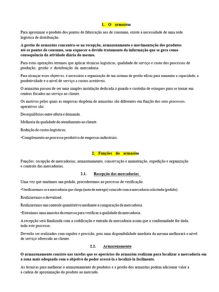 Resumo Tema 2 | PDF | Armazém | Despesa