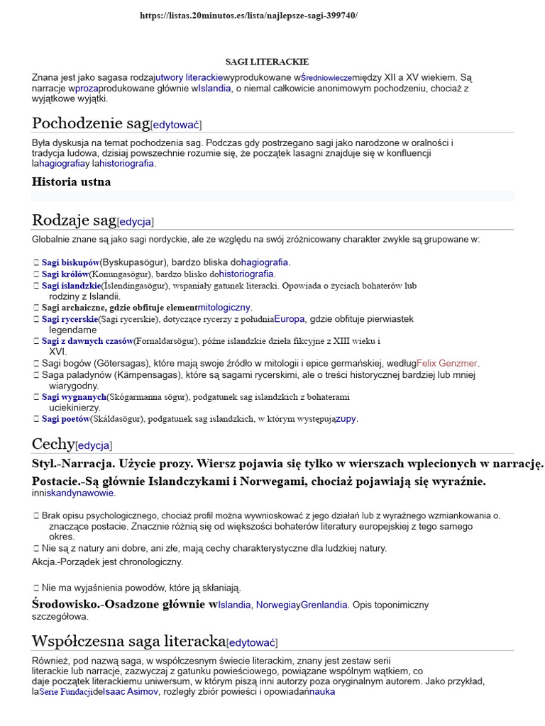Sagi Literackie | PDF