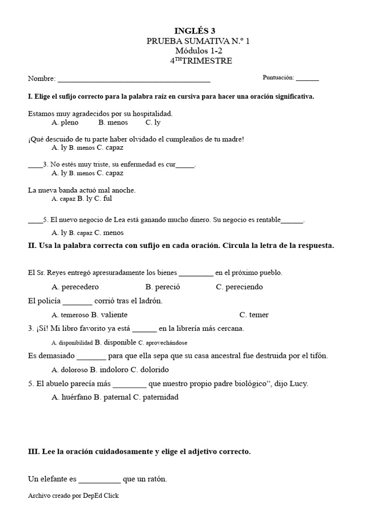 ENG3_ST1_Q4 | PDF