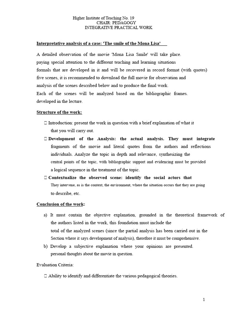 Analyzing Classroom Scenes in "Mona Lisa Smile" | PDF | Pedagogy | Teachers