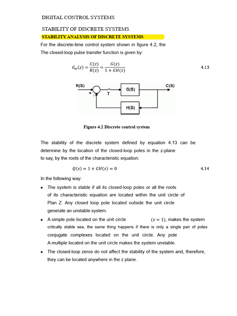 Digital Control_STABILITY | PDF | Stability Theory | Control Theory