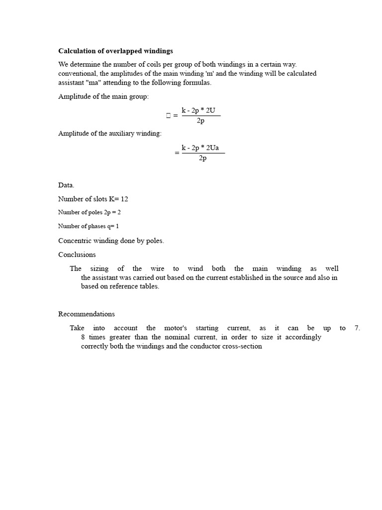 Overlapping Windings Calculation Guide | PDF