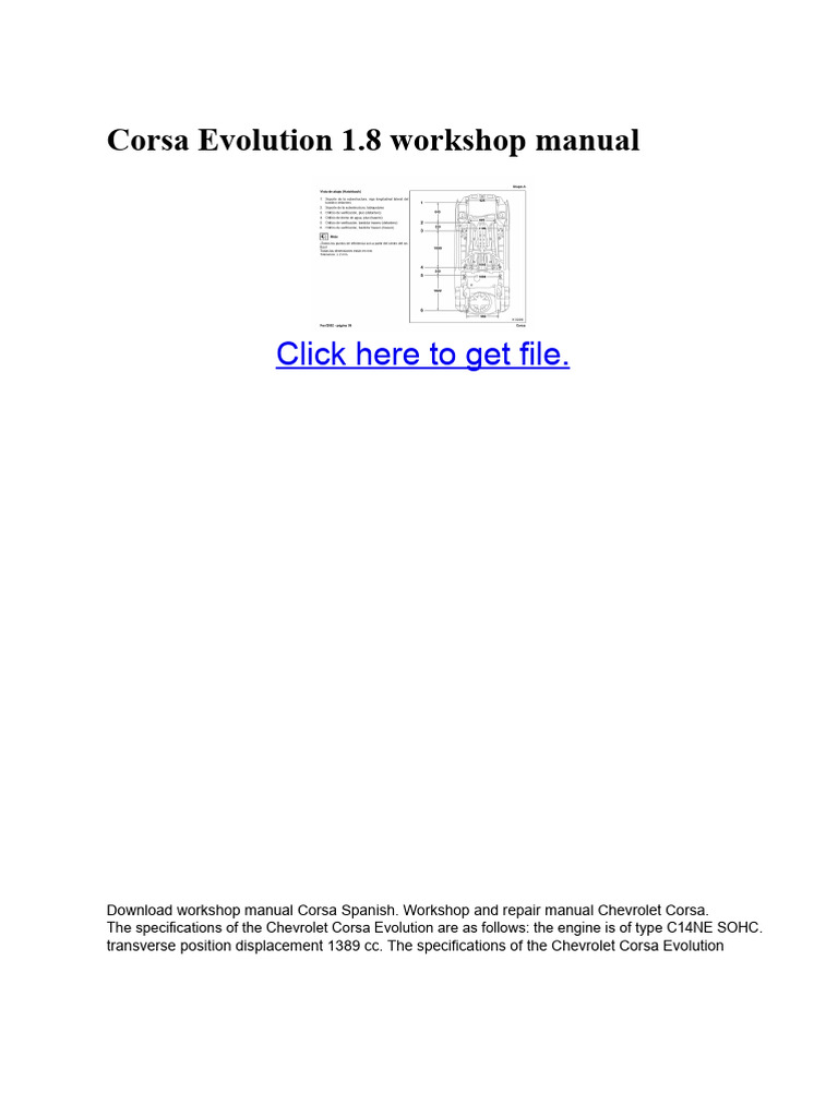 Corsa Evolution 1.8 Workshop Manual | PDF | Industries | Chevrolet