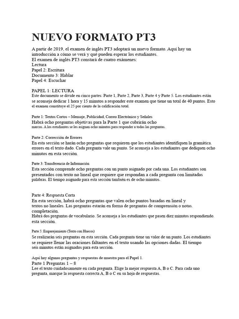Formato Nuevo PT3 en Inglés | PDF | Nutrición | Dieta y nutrición