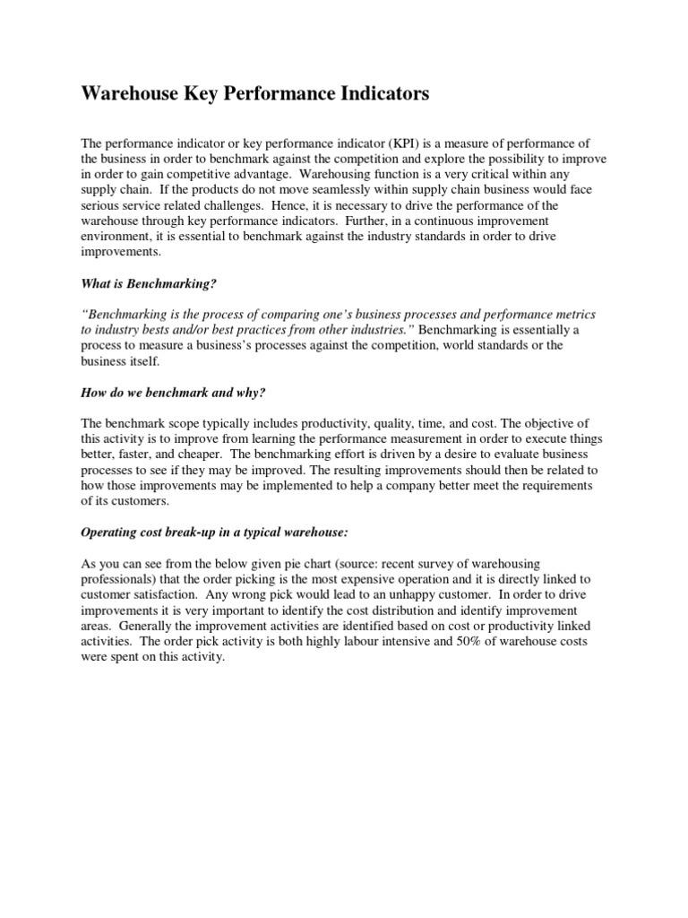Key Performance Indicators (KPIs) - Warehousing | PDF | Warehouse ...