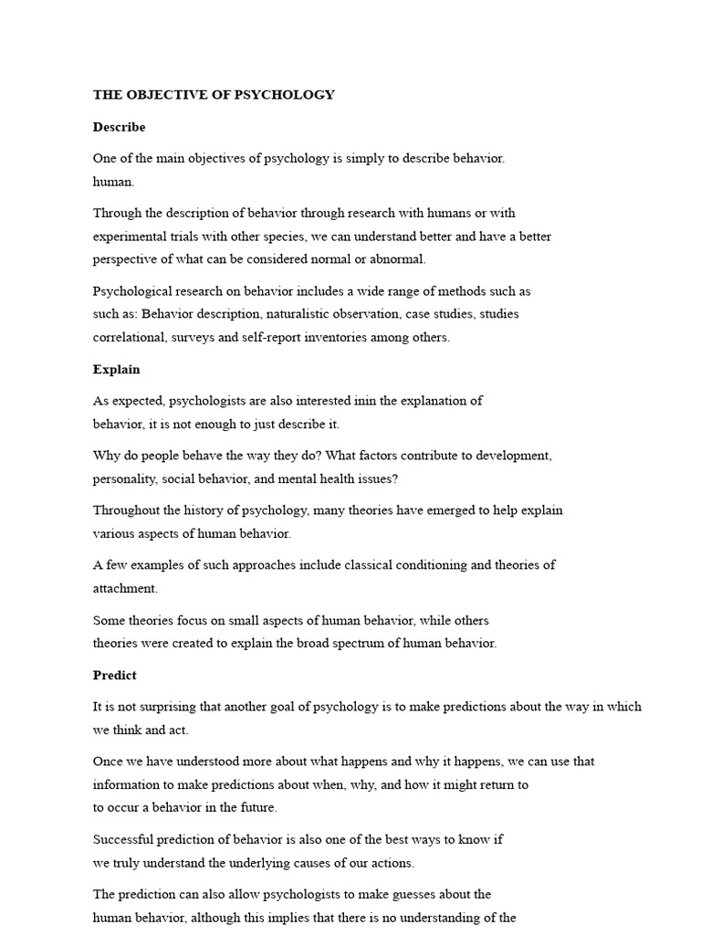 Objectives and Evolution of Psychology | PDF | Psychology | Communication