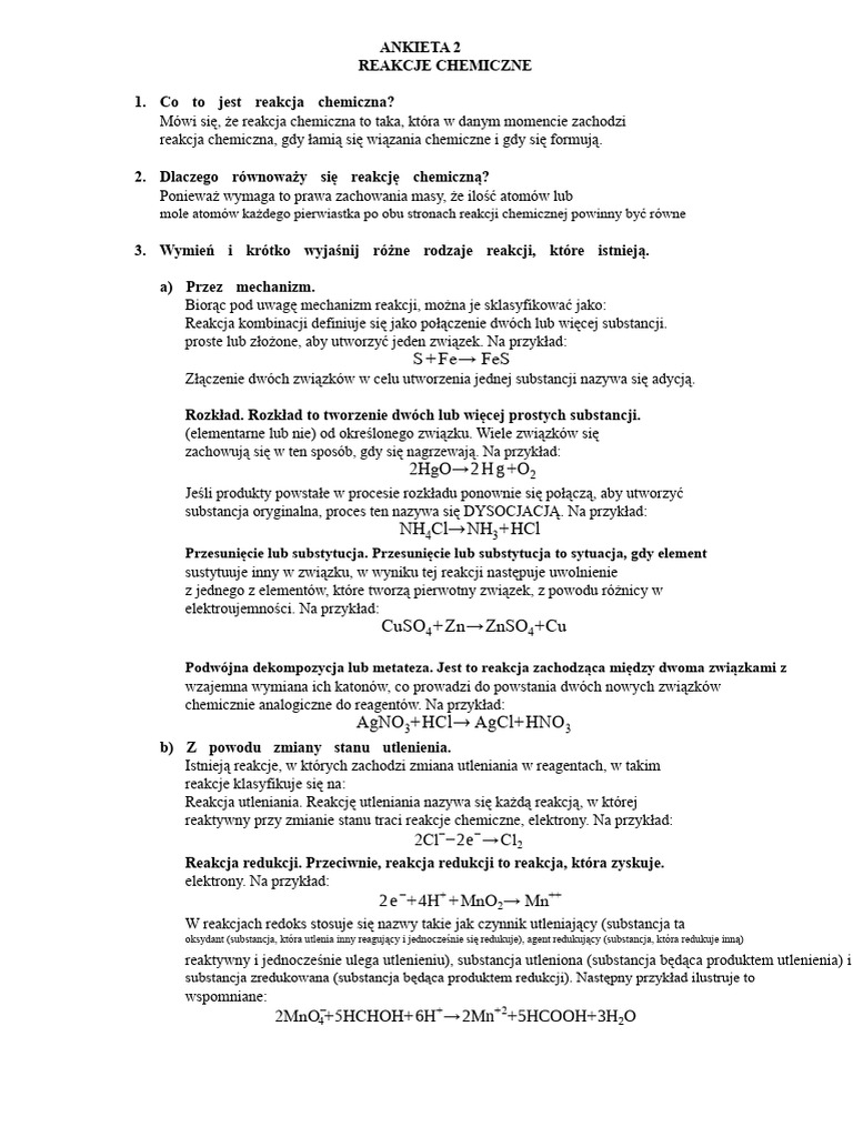 Kwestionariusz 2 | PDF