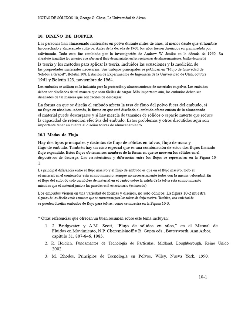 Diseño y Flujo en Tolvas de Almacenamiento | PDF | Estrés (Mecánica ...