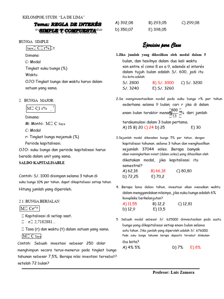 Aturan Bunga | PDF
