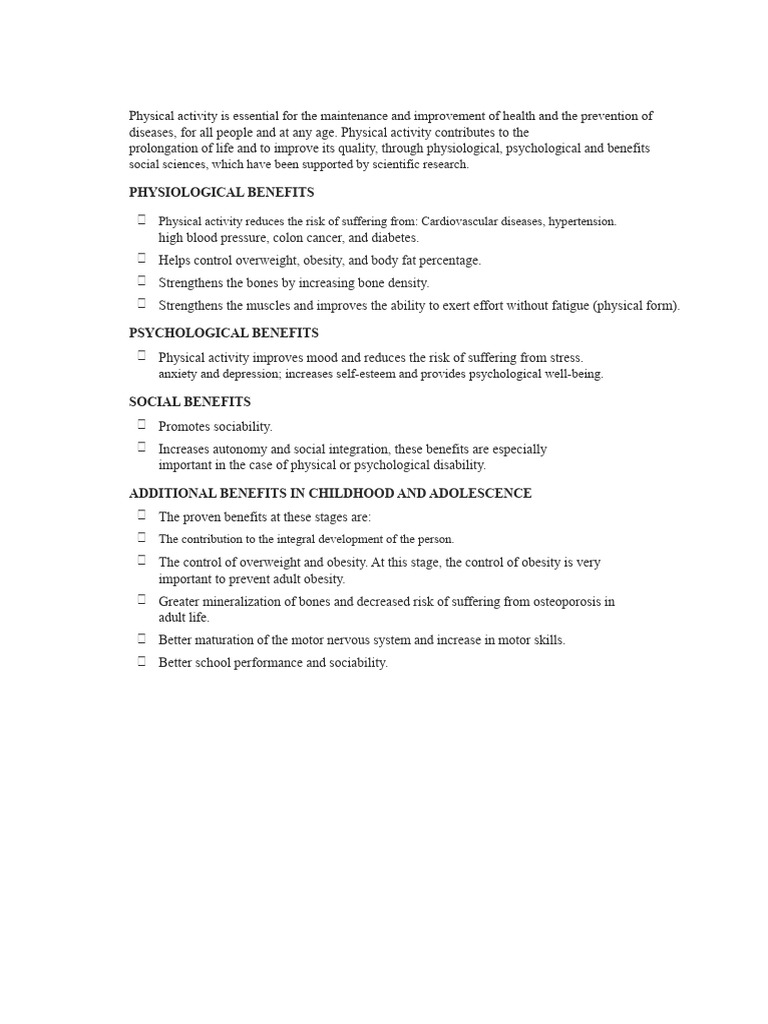 Thematic Forum Physical Activity For Integral Development | PDF
