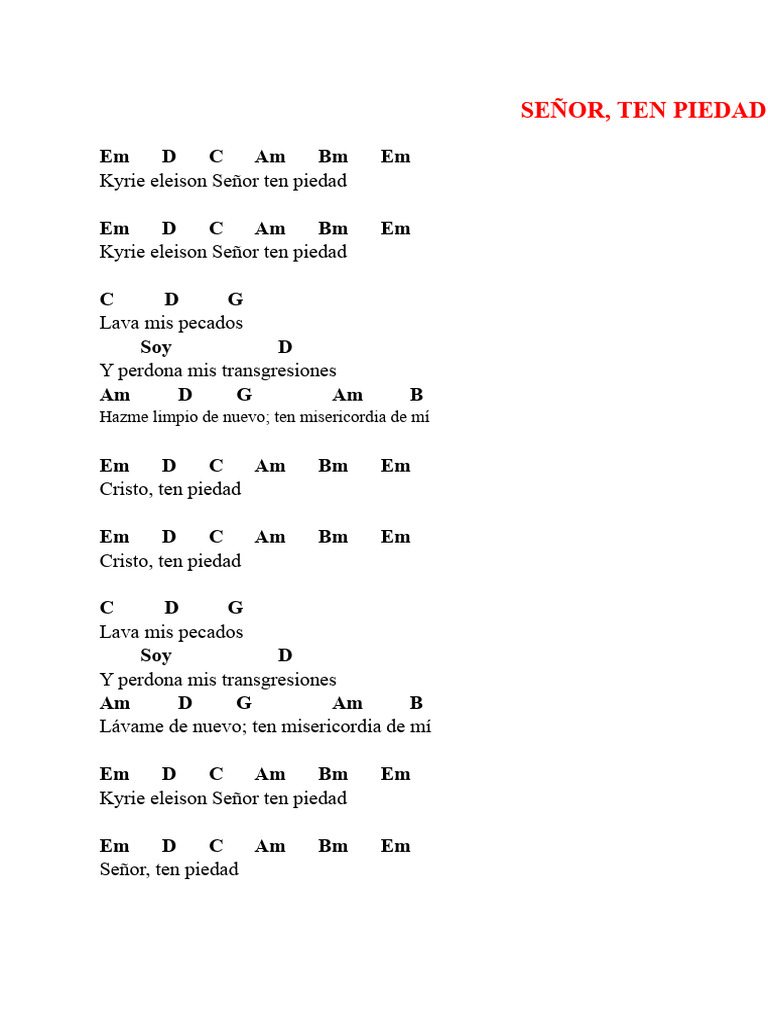 Kyrie Eleison: Letra y Acordes | PDF