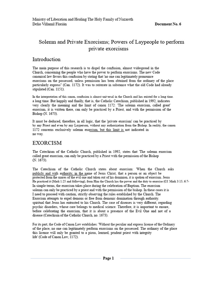 Exorcism Authority: Priests vs. Laypeople | PDF | Exorcism | Jesus
