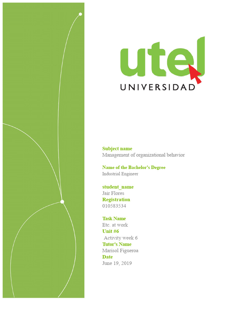 Activity 6 Organizational Behavior Management | PDF | Value (Ethics ...