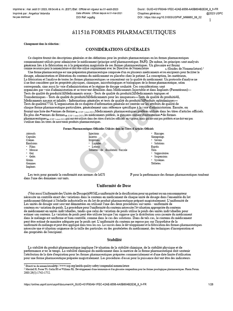 Formes Pharmaceutiques : Guide et Glossaire | PDF | Émulsion