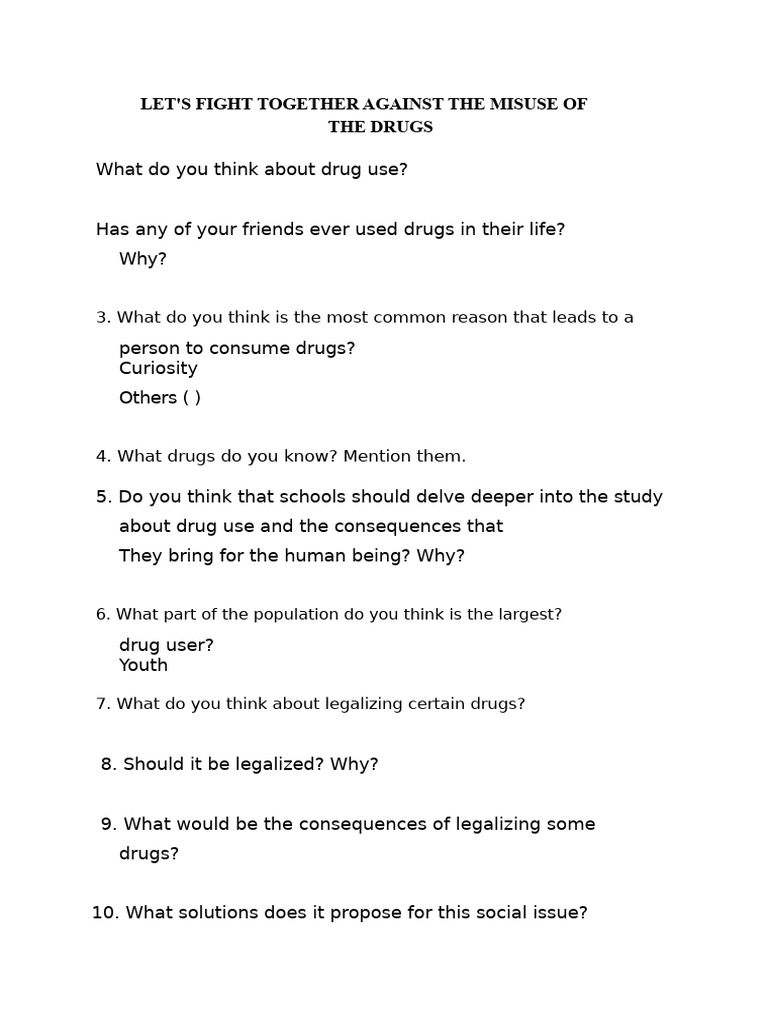 Drug Questionnaire | PDF