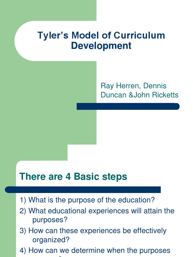 Tyler's Curriculum Development Model | PDF | Curriculum | Action ...