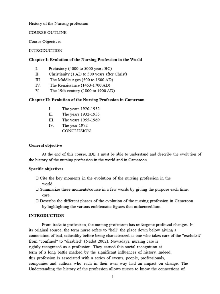 History of Nursing in Cameroon | PDF | Nursing | Hospital