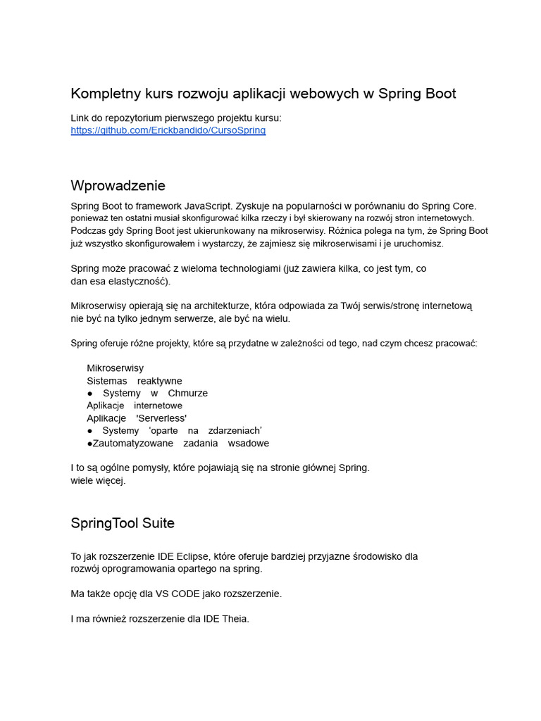 Notatki - Kurs Spring Boot | PDF