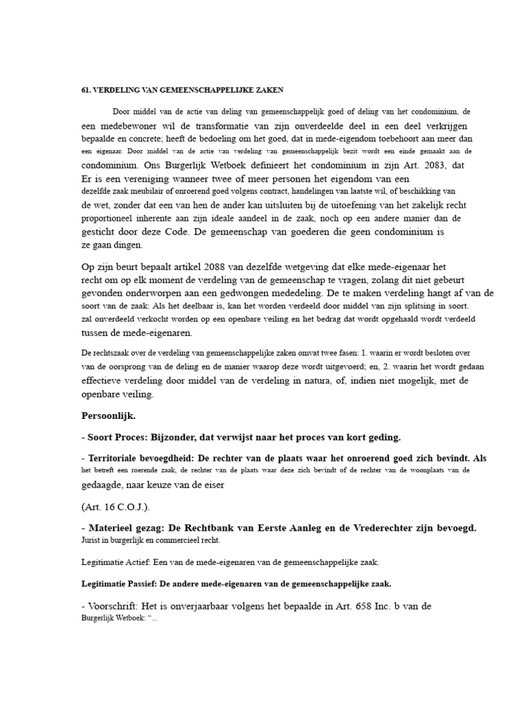 61 DEELING VAN EIGENDOM. | PDF