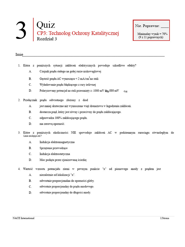 3 Kwestionariusz CP3 | PDF