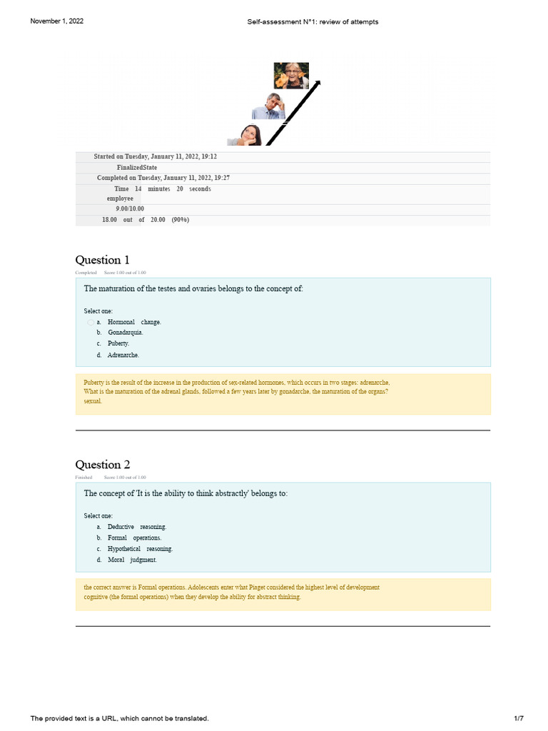 Ps. Human Development - Self-Assessment N°1 - Review of Attempts | PDF ...