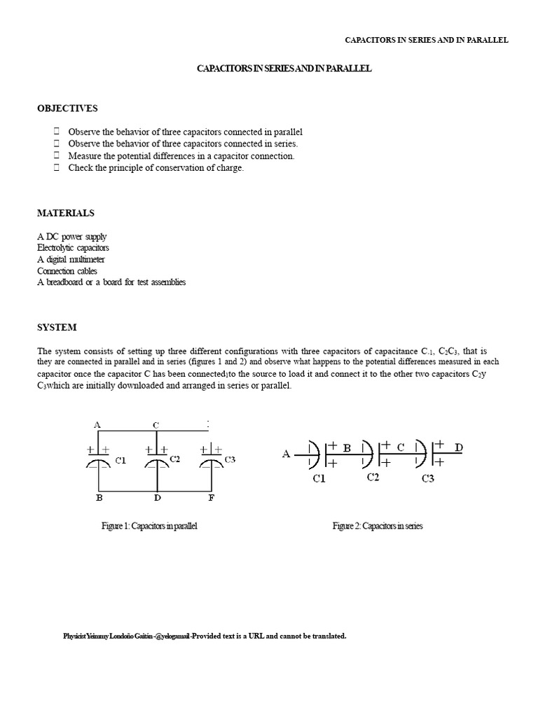 Capacitors Lab in Series and Parallel | PDF | Capacitor | Series And ...