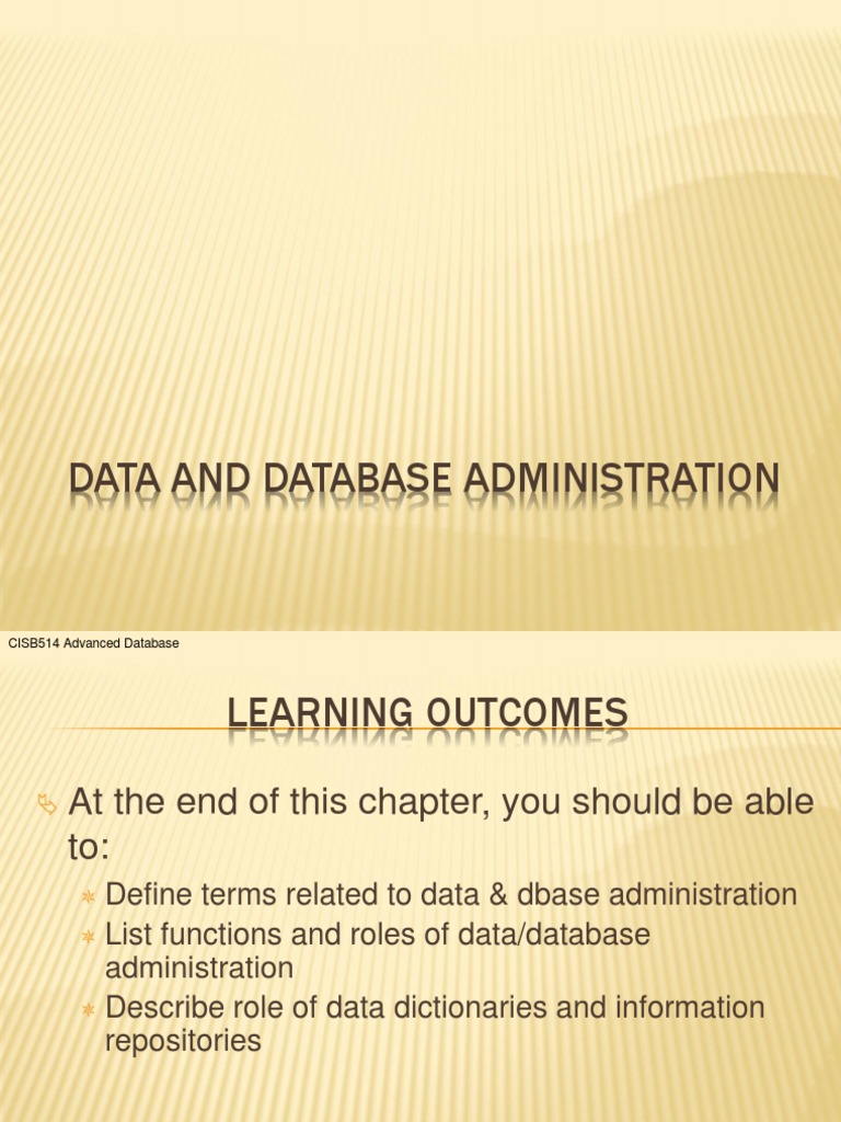 Data and Database Administration | PDF | Information Management | Databases