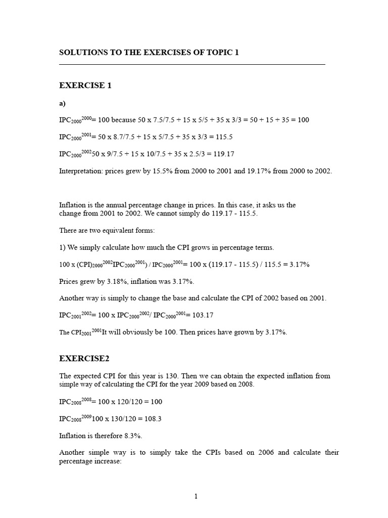 Exercises Real Price vs Nominal CPI | PDF | Gross Domestic Product ...