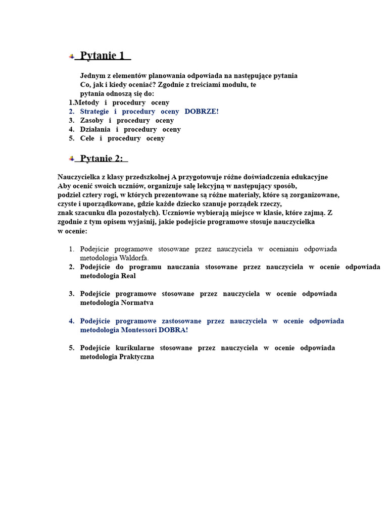 Egzamin Programu Nauczania | PDF