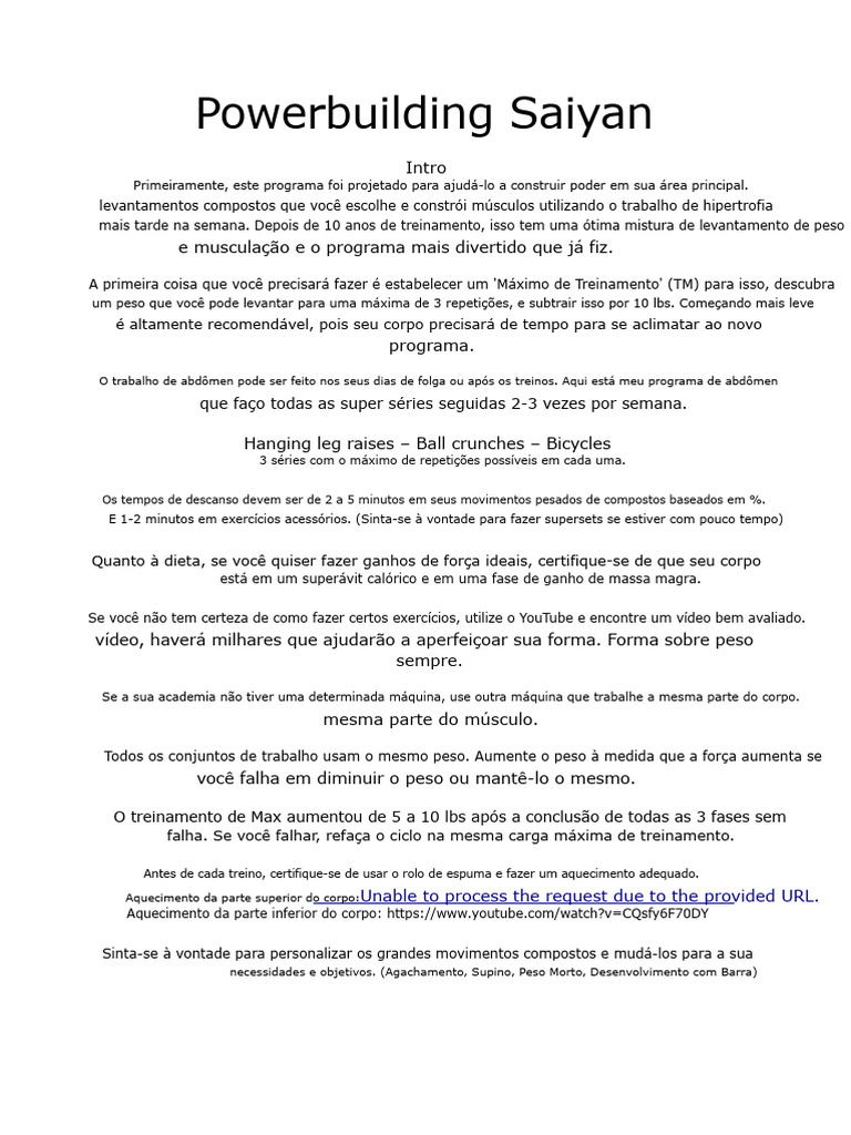 Docfoc.com-Programa de Powerbuilding Saiyan.pdf | PDF | Treinamento de ...