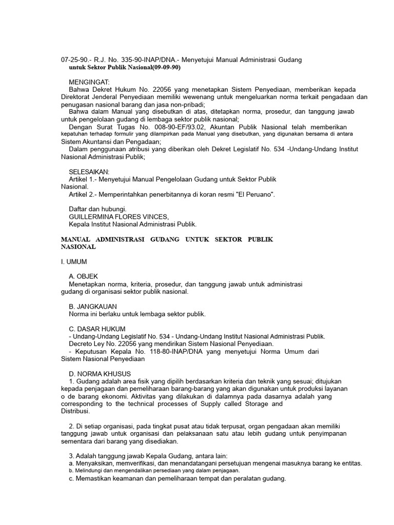 Manual Administrasi Gudang Sektor Publik | PDF