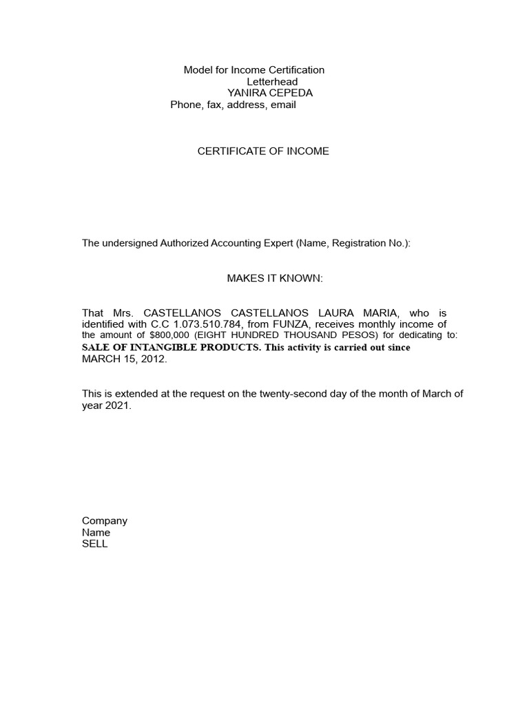 Income Statement Template | PDF