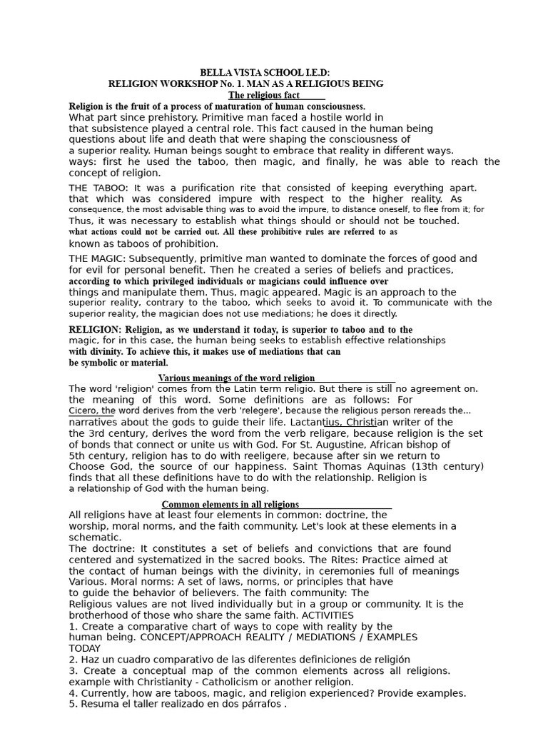 Workshop Religion - Man As A Religious Being Ied | PDF | Prayer ...