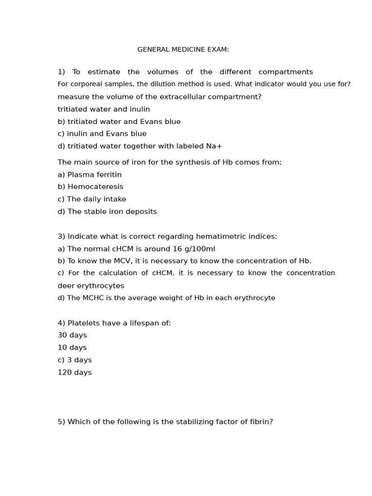 General Medicine Exam Questions & Answers | PDF | Electrocardiography ...