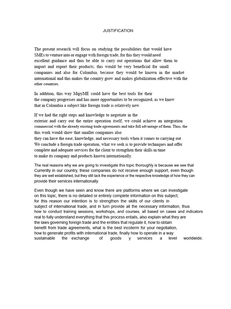 JUSTIFICATION | PDF | Trade | Knowledge